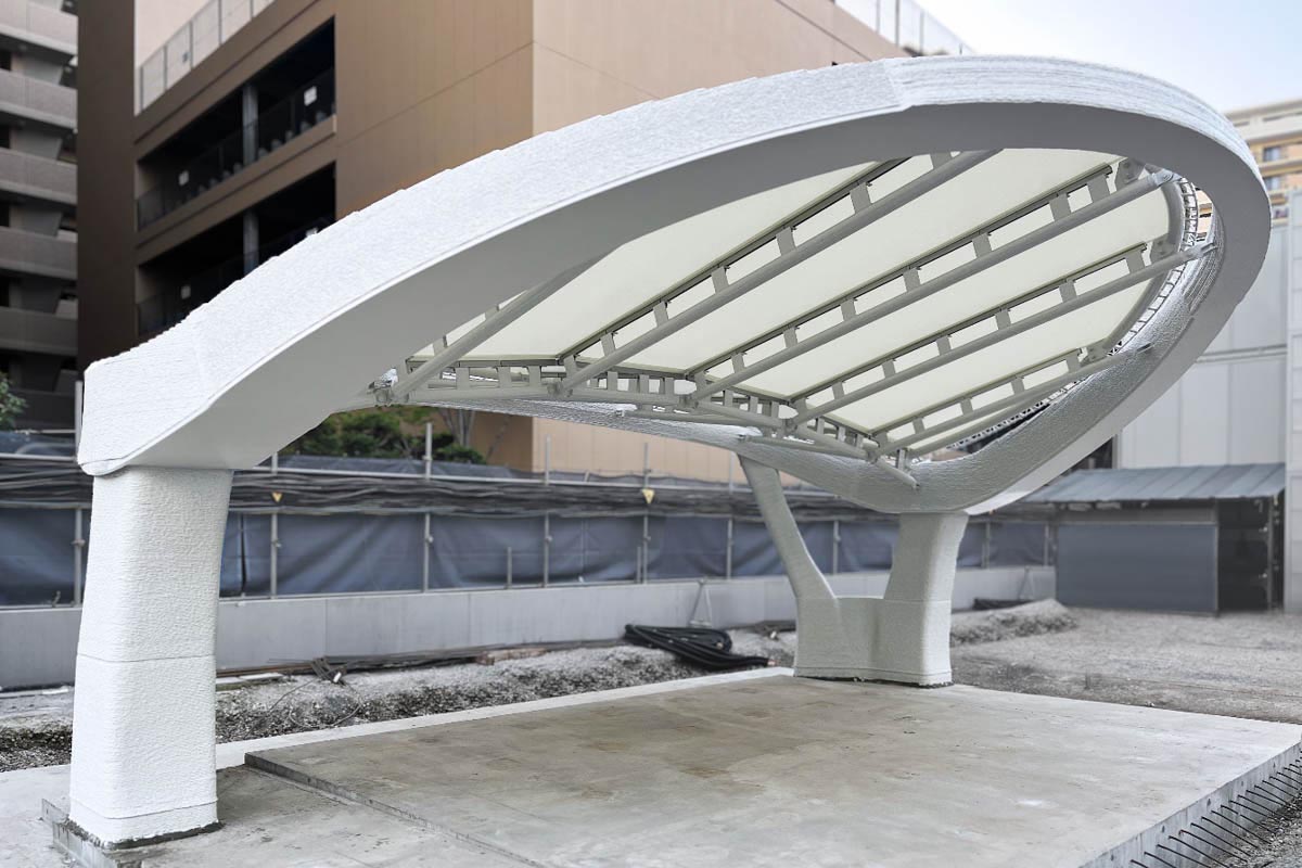 Printing a concrete roof with a 3D printer Shimizu Corporation ...